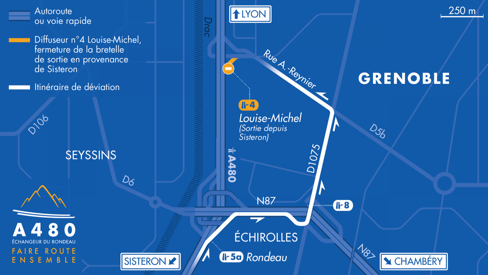 Louise Michèle, fermeture de la bretelle de sortie | A480-Rondeau ...